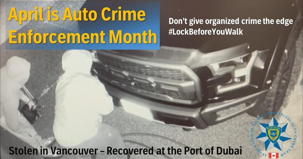 April is Auto Crime Enforcement Month: “Lock before you walk”